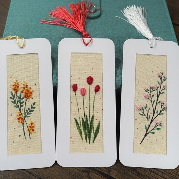 Embroidered Bookmark - Etsy