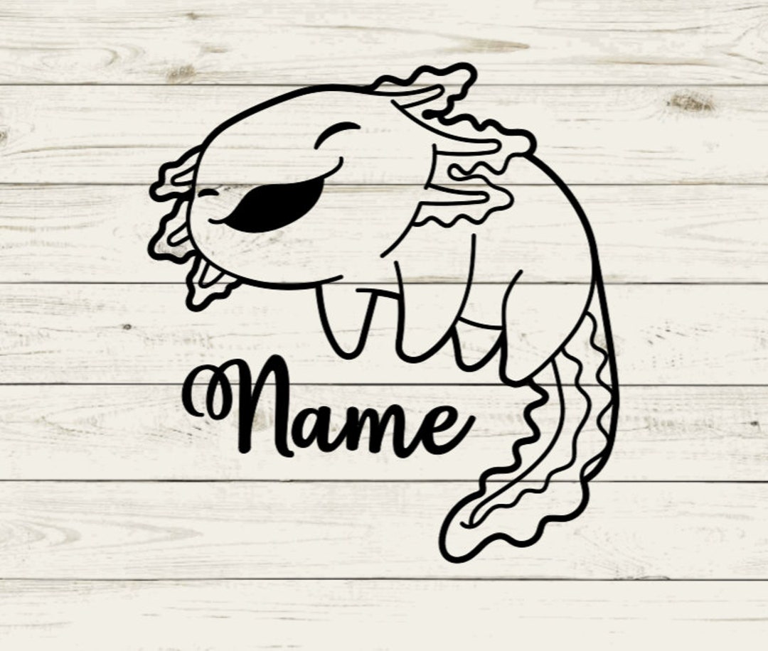 Axolotl Custom Name Decal | Reptile Tank Decal - Etsy