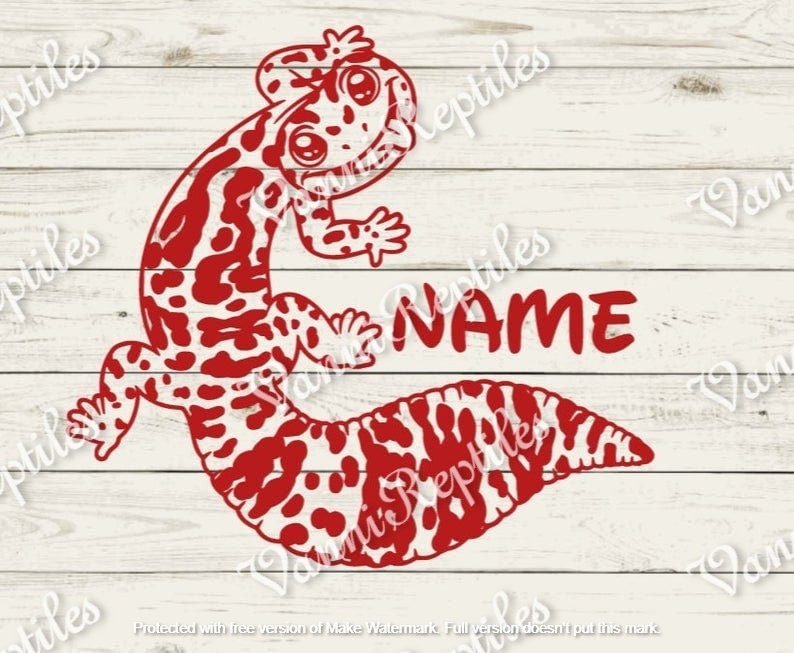 Leopard Gecko Custom Name Decal Leopard Gecko Sticker - Etsy