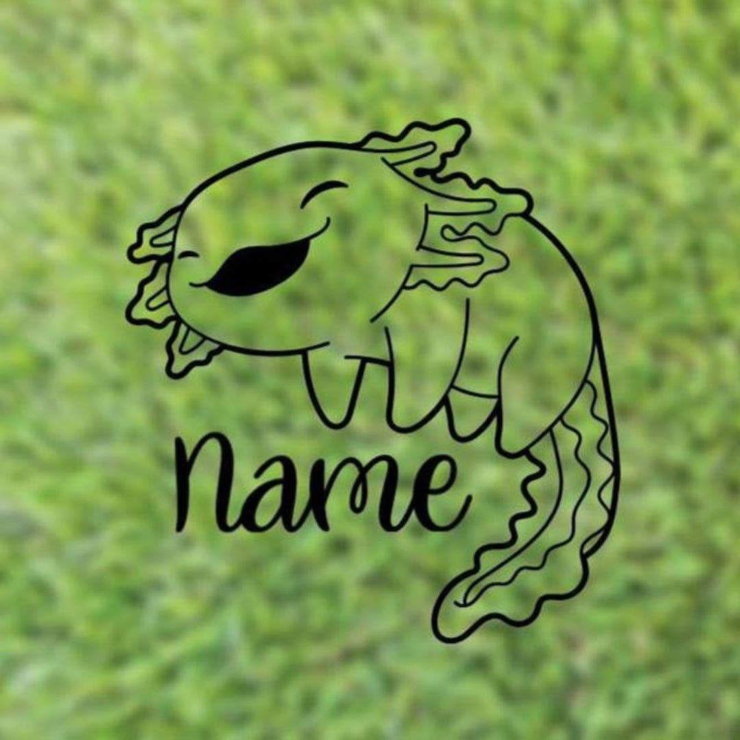 Axolotl Custom Name Decal | Reptile Tank Decal - Etsy