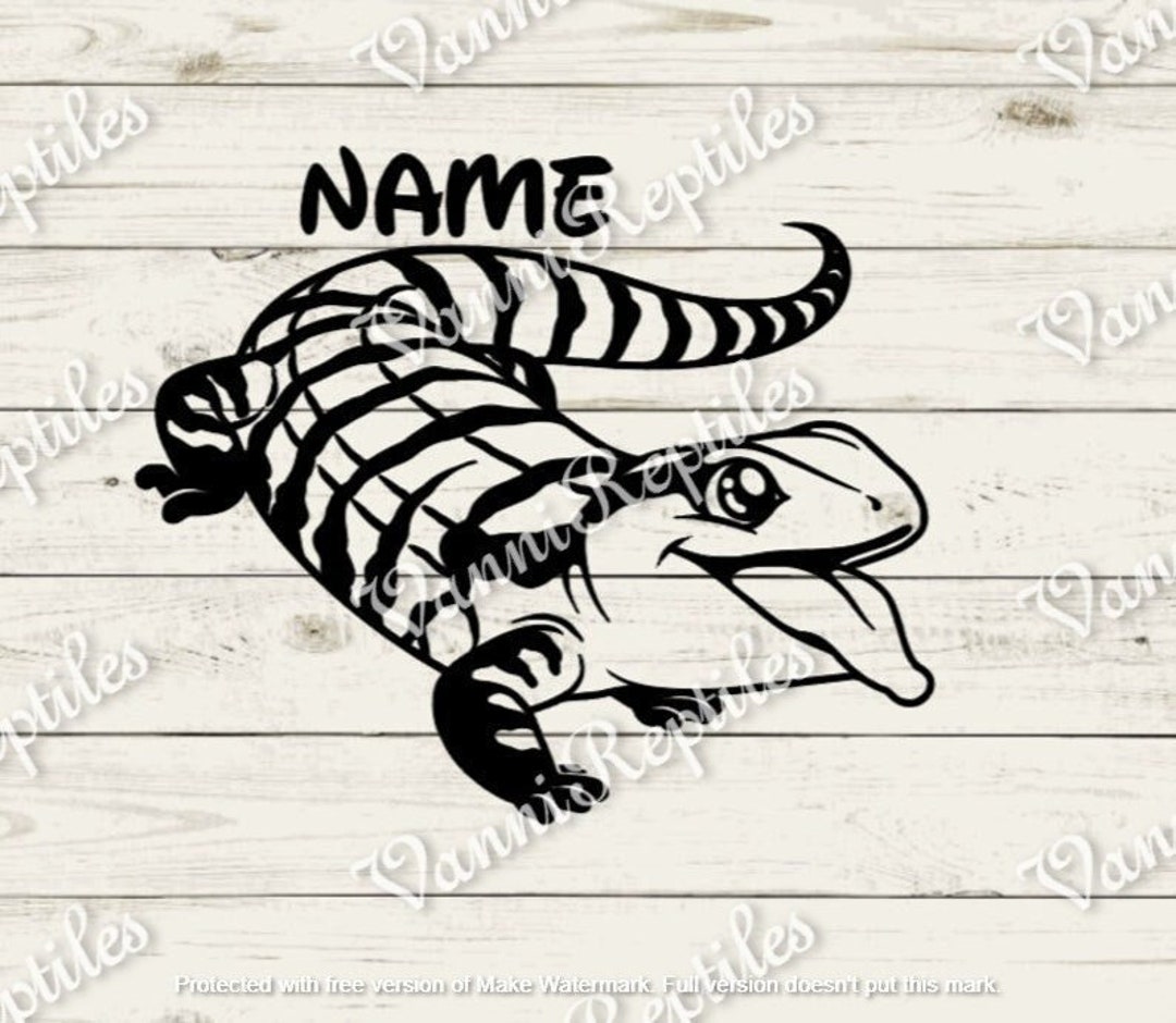Blue Tongue Skink Custom Name Decal | Reptile Tank Decal - Etsy