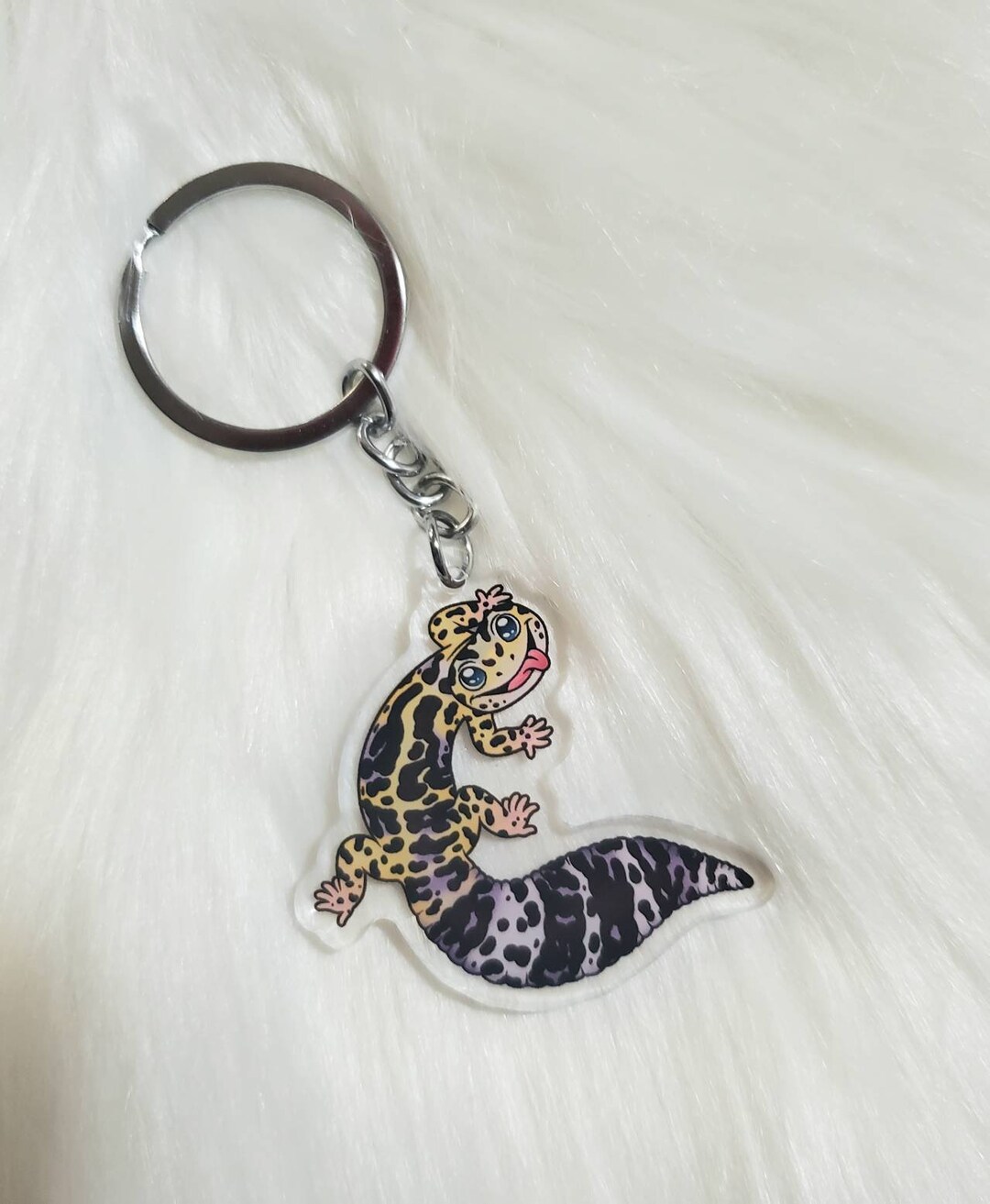 Leopard Gecko Acrylic Keychain Reptile Keychain - Etsy