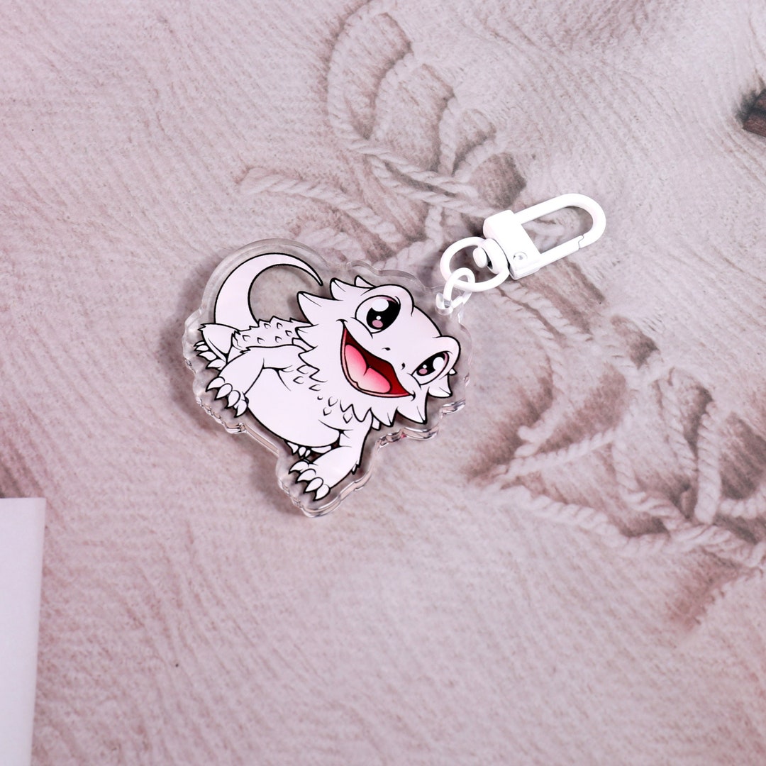 Zero Bearded Dragon Acrylic Keychain white Bearded Dragon Keychain ...