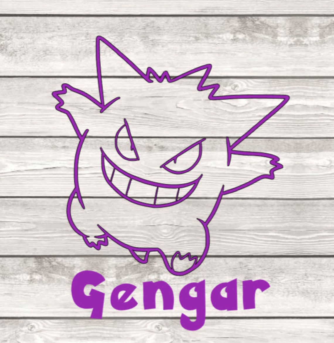 Gengar Custom Name Decal Pokémon Custom Name Sticker | Etsy