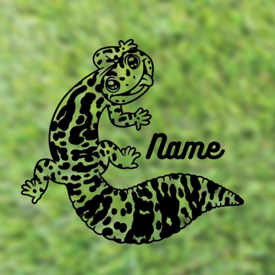 Leopard Gecko Custom Name Decal | Leopard Gecko Sticker | Gecko Decal ...