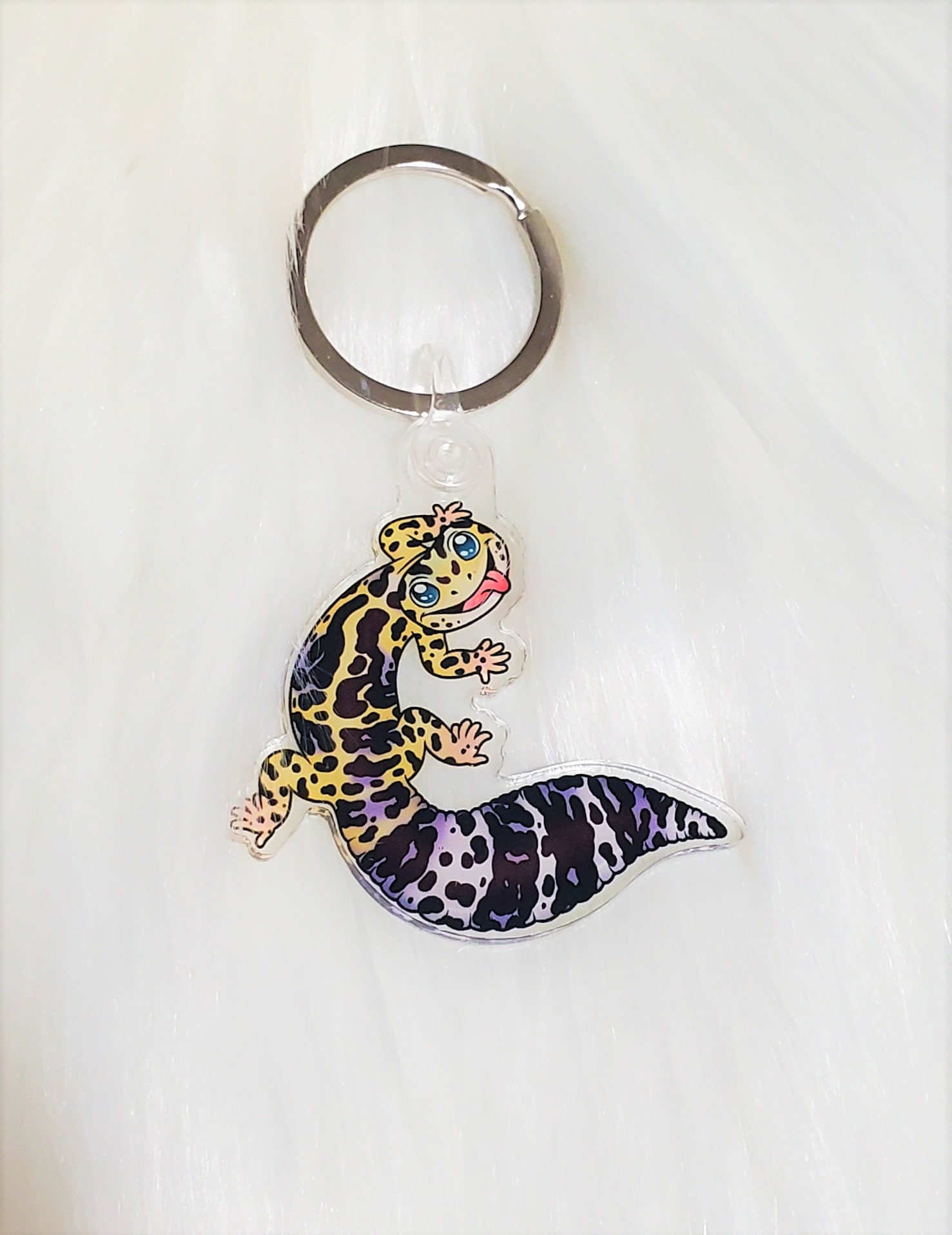Leopard Gecko Acrylic Keychain Reptile Keychain | Etsy