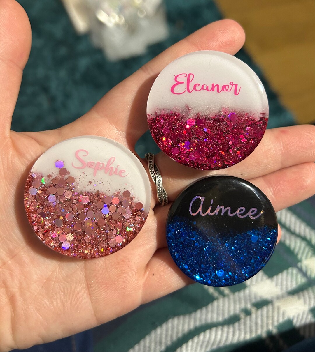 Personalised Resin Phone Grips With Any Name / Any Colour Glitter - Etsy UK
