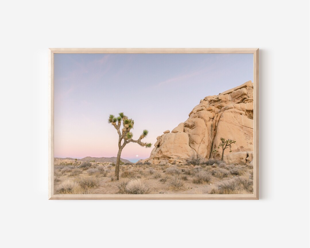 Joshua Tree Poster, Landscape Desert Print, National Park, Southwest ...