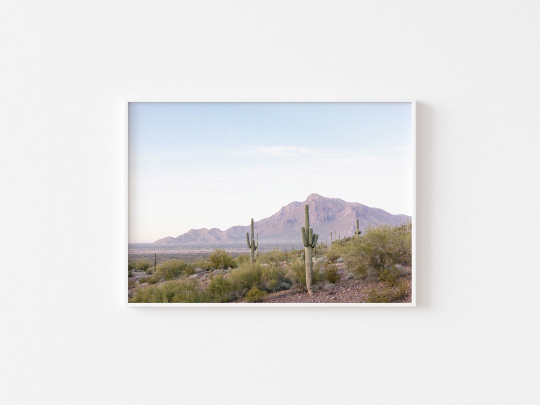 Arizona Desert Poster, Southwestern Wall Art, Picacho Peak State Park ...