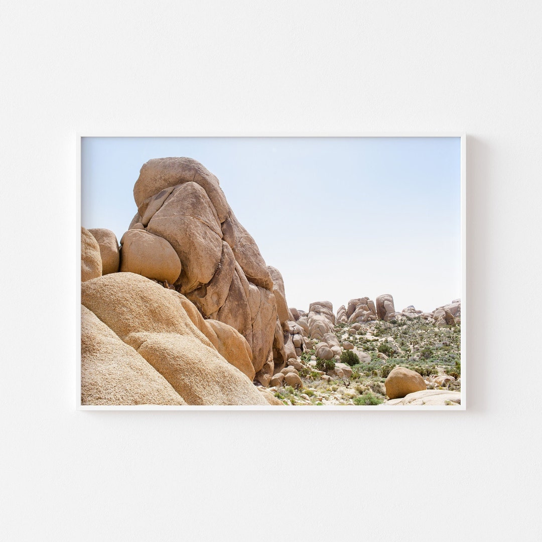 Jumbo Rocks, Joshua Tree National Park Print, Desert Landscape Art ...