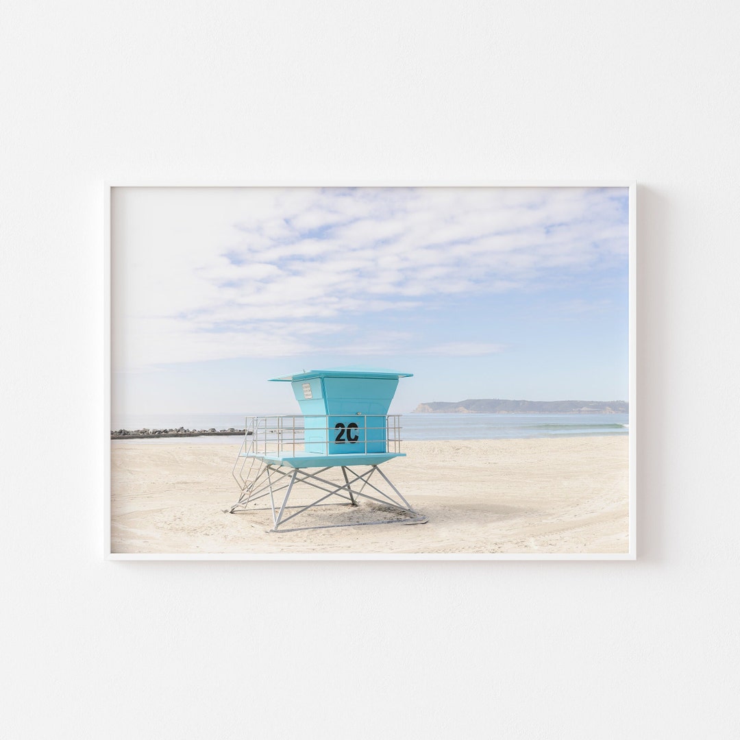Coronado Beach Lifeguard Tower 2C Print , San Diego Wall Art, Del ...