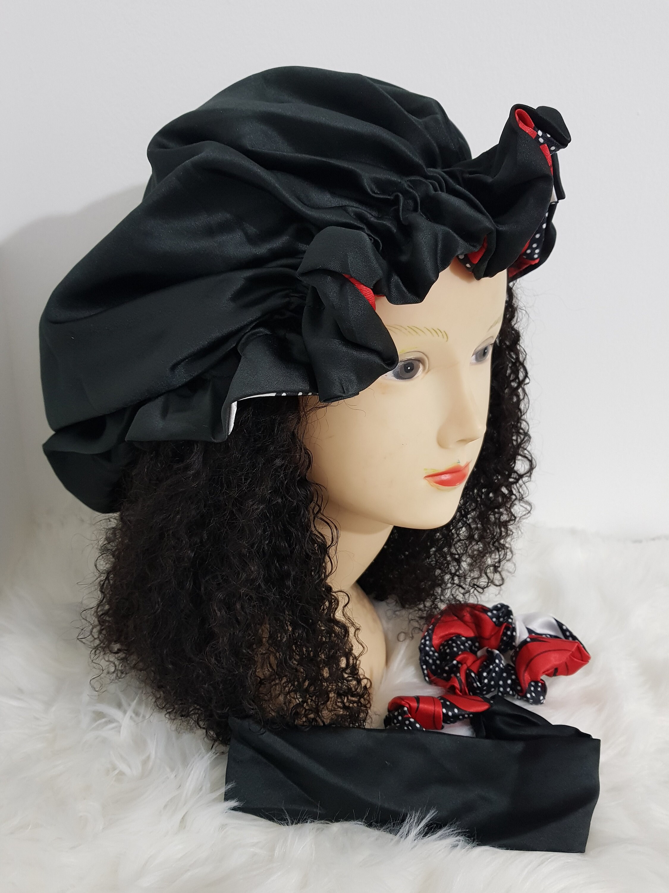 Satin Bonnet Ruffle Edge Double Sided Hair band Ruffle | Etsy