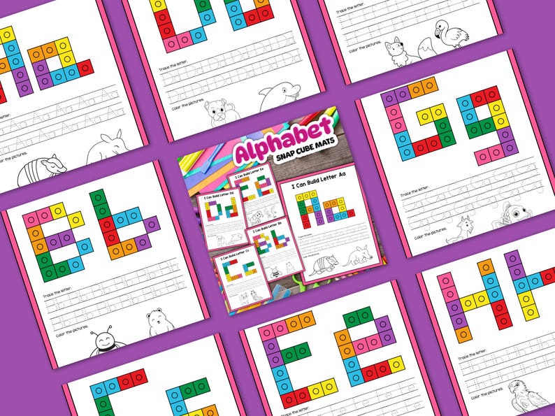 Alphabet Snap Cube Letter Mats (digital Download - 26 Pages) - Etsy