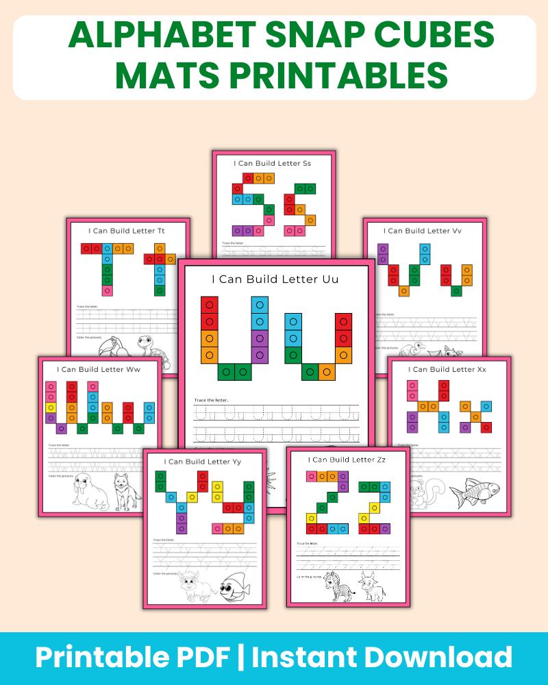 Alphabet Snap Cube Letter Mats (digital Download - 26 Pages) - Etsy
