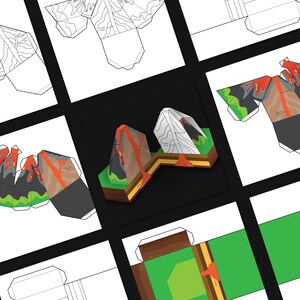 3D Volcano Diorama Printable, School Science Project (PDF Download) - Etsy