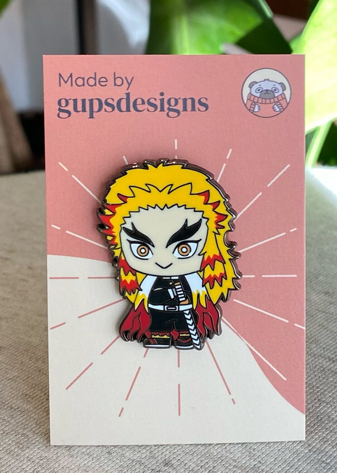 KNY Fire Hashira Kyojuro Rengoku Hard Enamel Pin - Etsy
