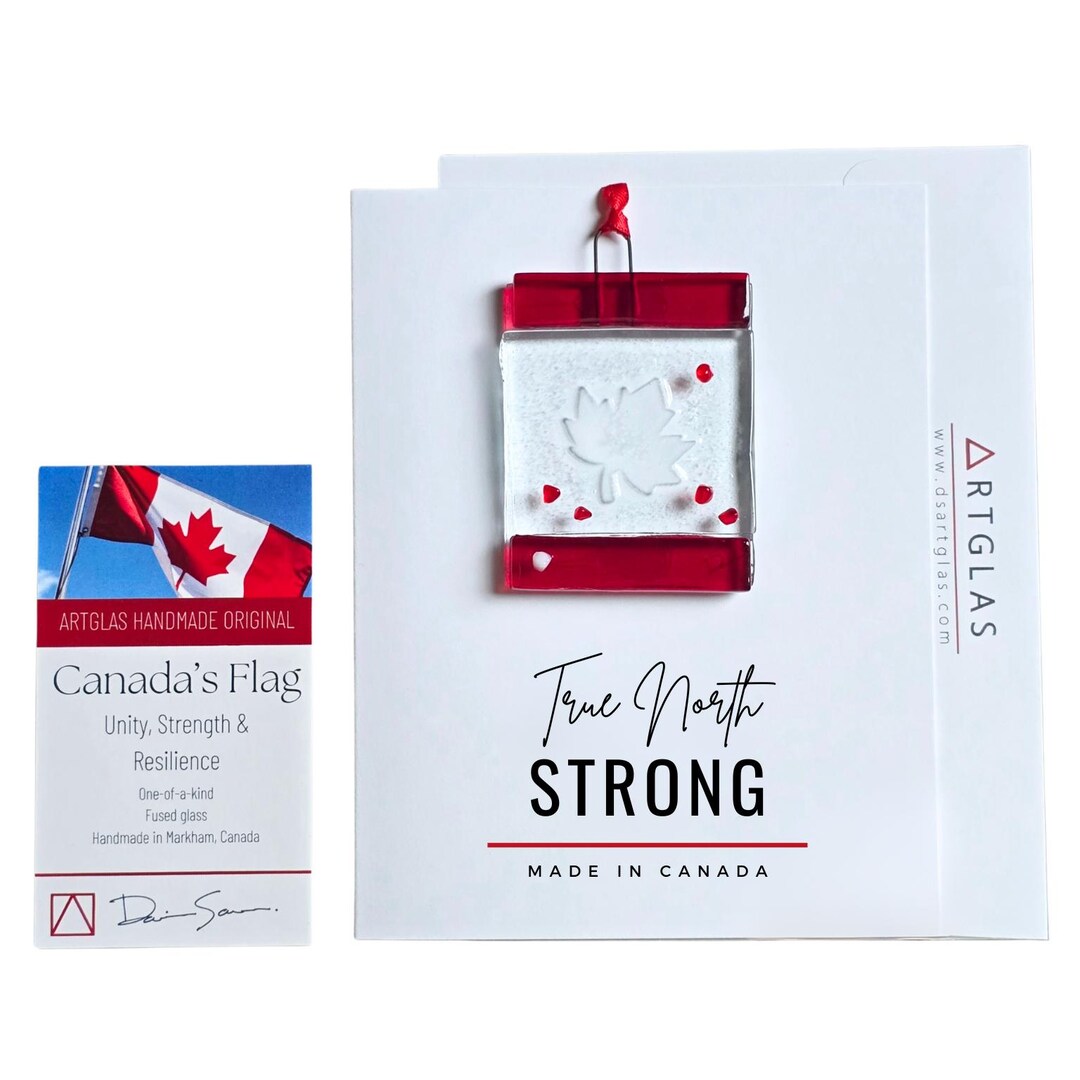 Fused Glass Canadian Flag Suncatcher – Handmade Keepsake Card - Etsy Canada