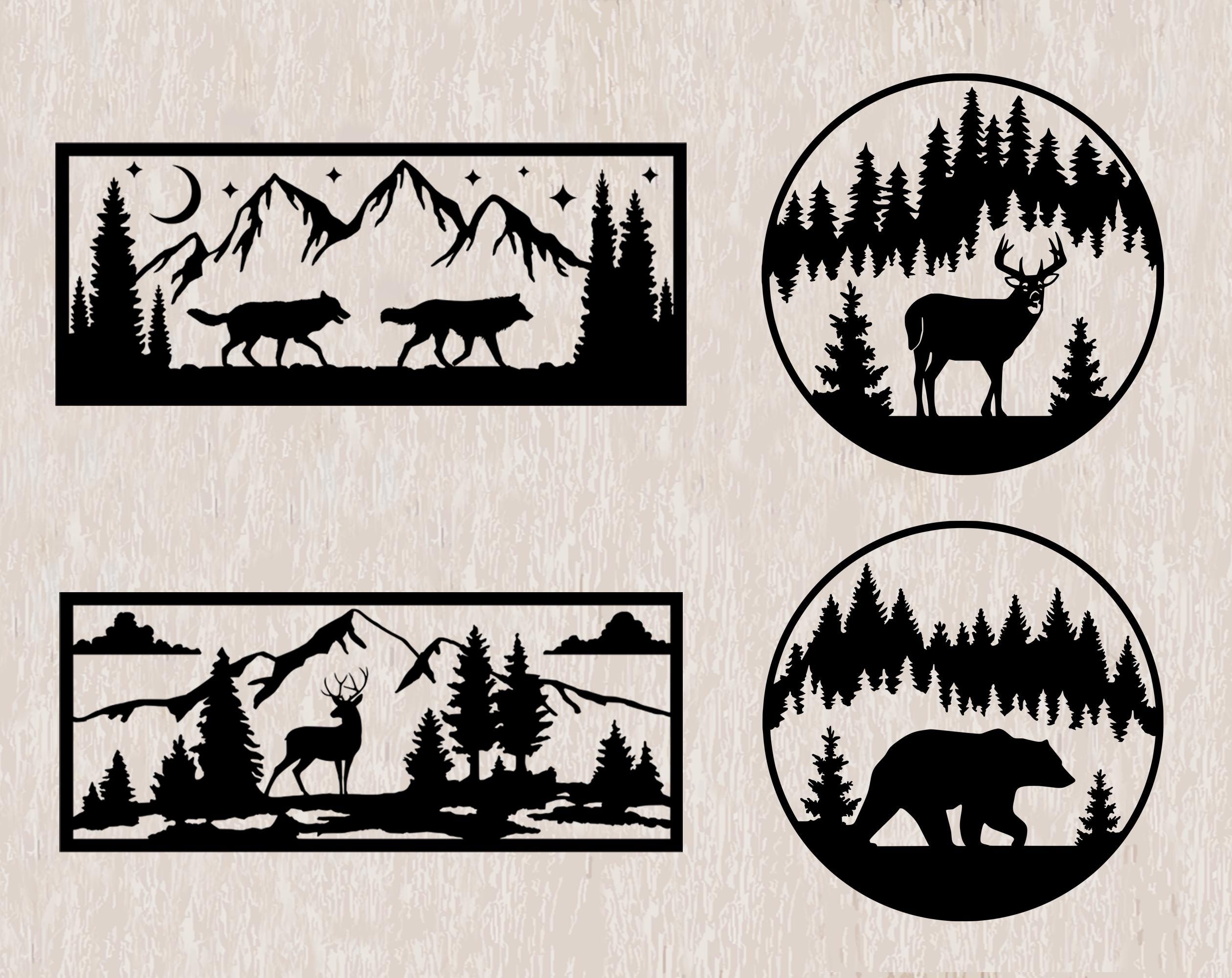 Forest Landscape SVG, Forest Scene SVG, Forest Silhouette Svg ...