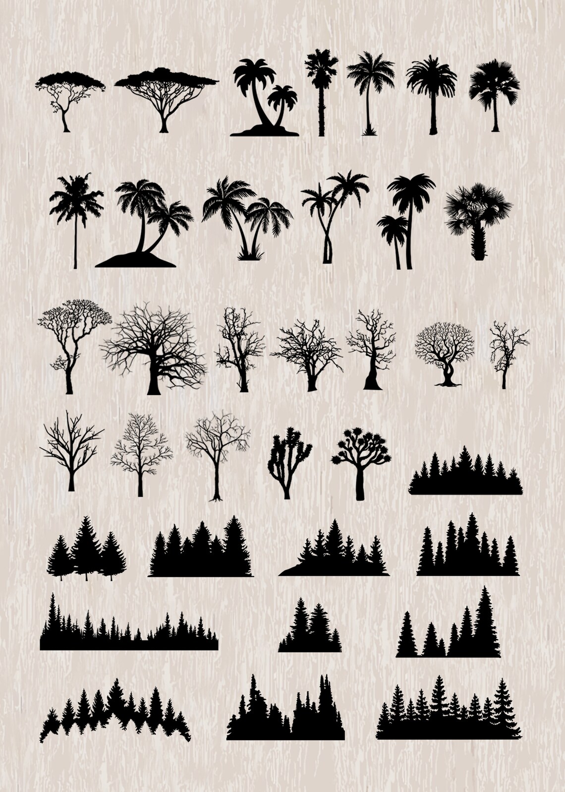 Tree SVG Bundle Tree Silhouette Svg Tree SVG Trees - Etsy UK