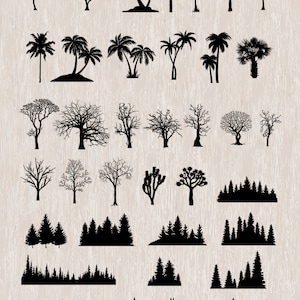 Baum SVG Bundle, Baum Silhouette svg, Baum SVG, Bäume svg, Wald svg ...