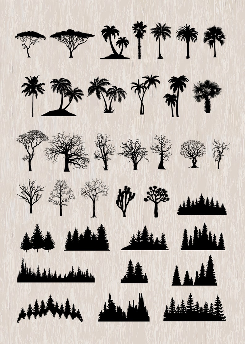 Tree SVG Bundle, Tree Silhouette Svg, Tree SVG, Trees Svg,forest Svg ...