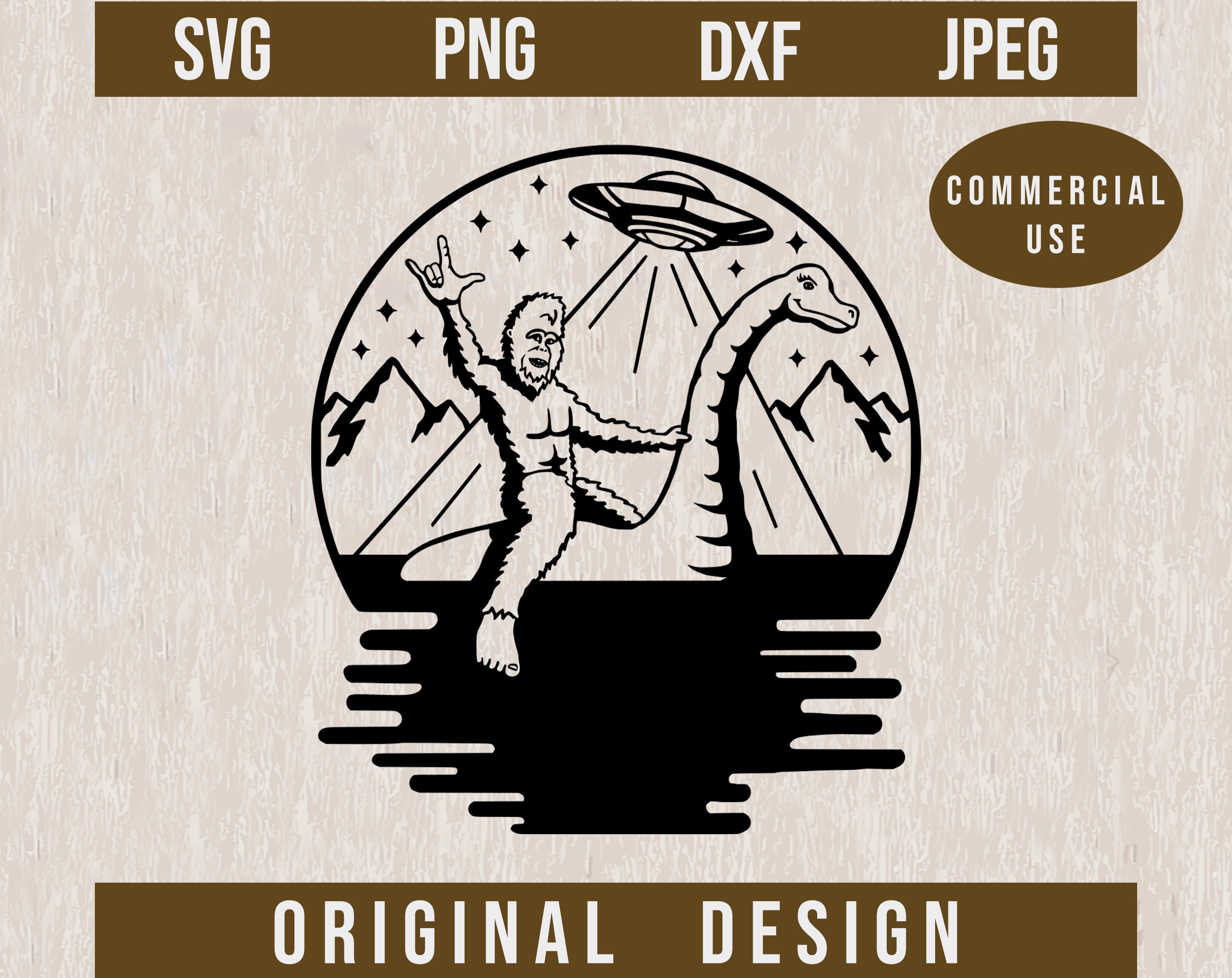 Bigfoot SVG, UF0 Svg, Sasquatch Svg, Loch Ness Svg, Lasercut File ...