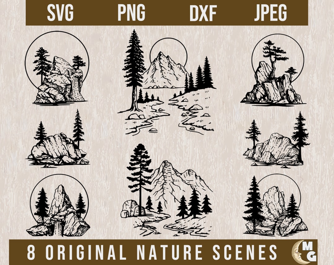 Landscape Bundle Svg, Forest Svg, Adventure Svg, Outdoor Svg, Nature ...