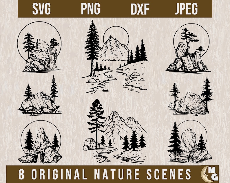 Landscape Bundle Svg, Forest Svg, Adventure Svg, Outdoor Svg, Nature ...
