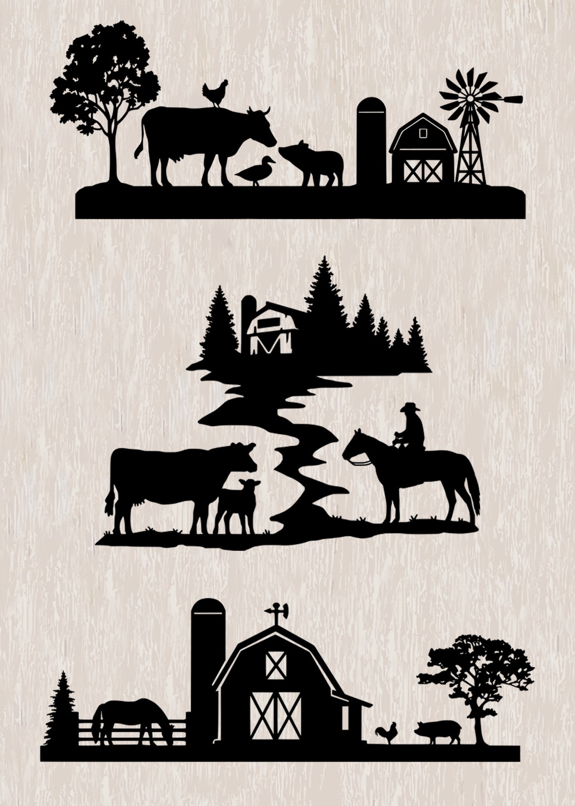 Farm Animal Scene Svg Bundle Farm Animal SVG Farm Animals - Etsy