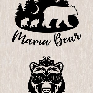 Mama Bear SVG Bundle, Floral Mama Bear SVG, Mama Bear Silhouette Svg ...