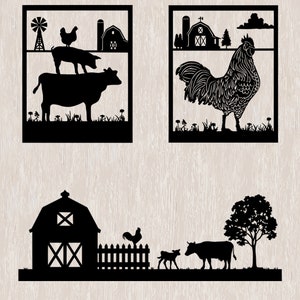 Farm Animal Scene Svg Bundle, Farm Animal SVG, Farm Animals Svg, Farm ...