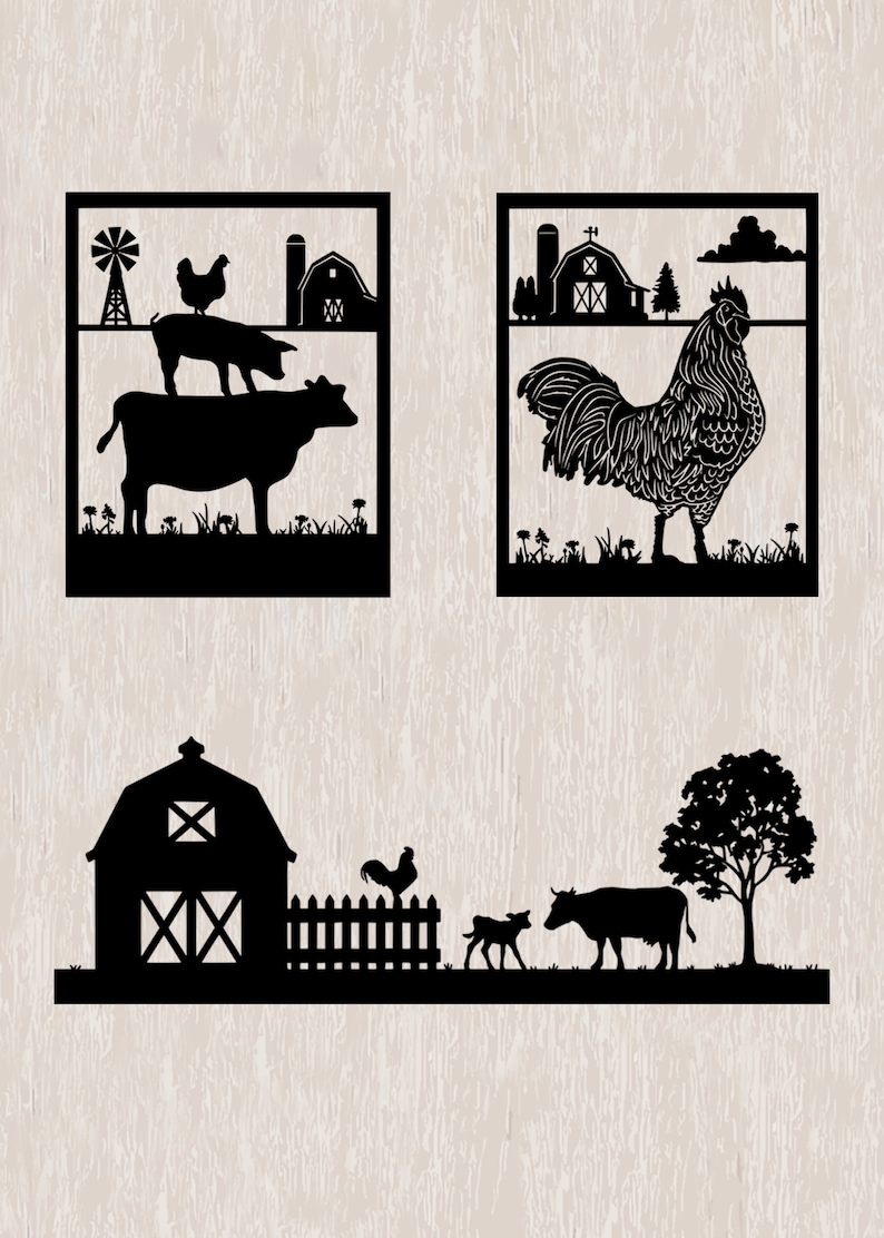 Farm Animal Scene Svg Bundle, Farm Animal SVG, Farm Animals Svg, Farm ...