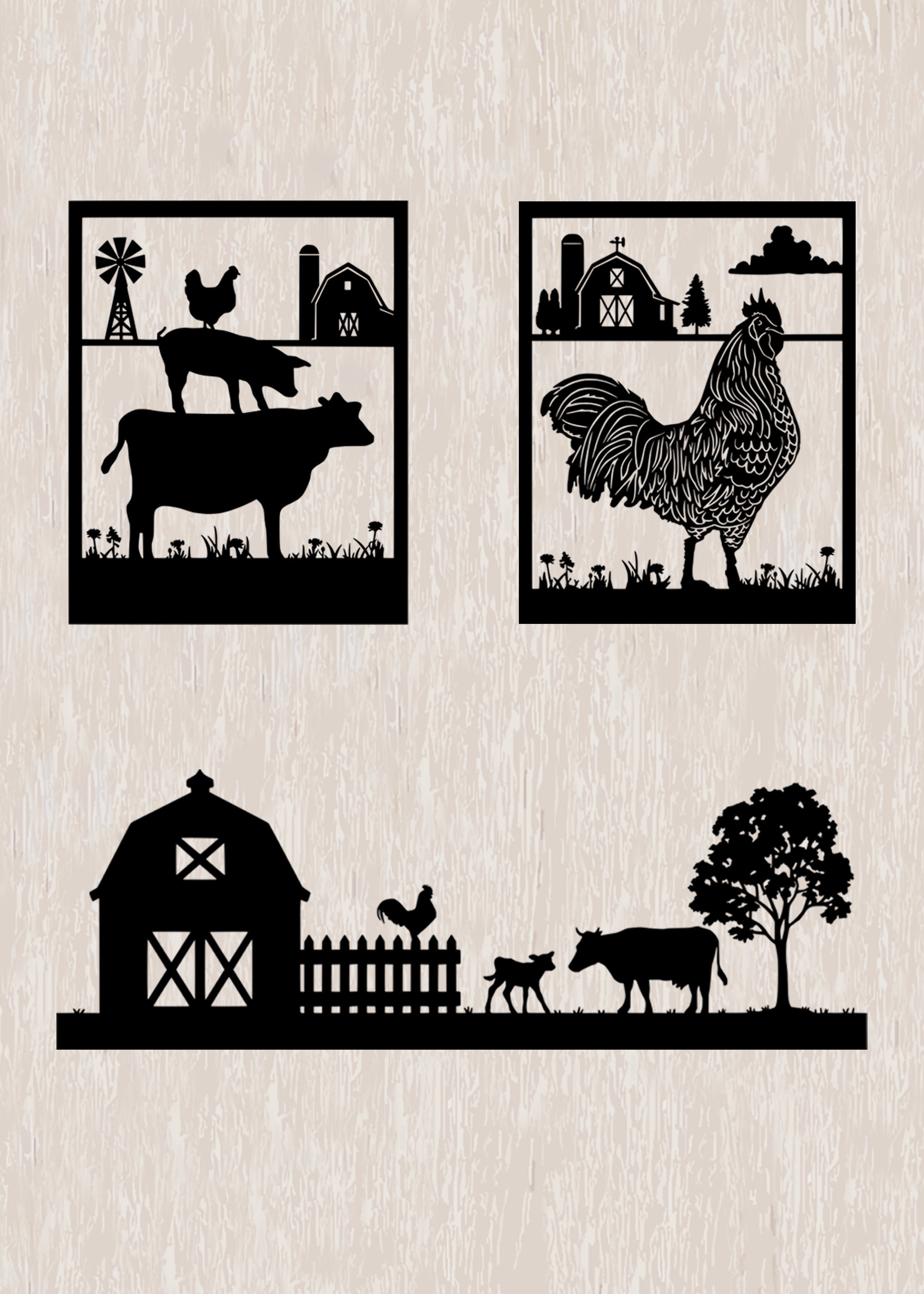 Farm Animal Scene Svg Bundle, Farm Animal SVG, Farm Animals Svg, Farm ...
