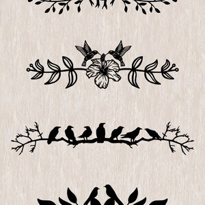 Corner Floral Frame Bundle SVG, Bird Frame Border Svg, Floral Borders ...