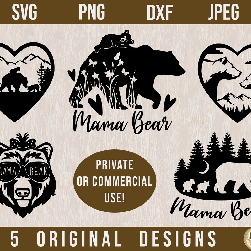 Mama Bear Floral Svg - Etsy