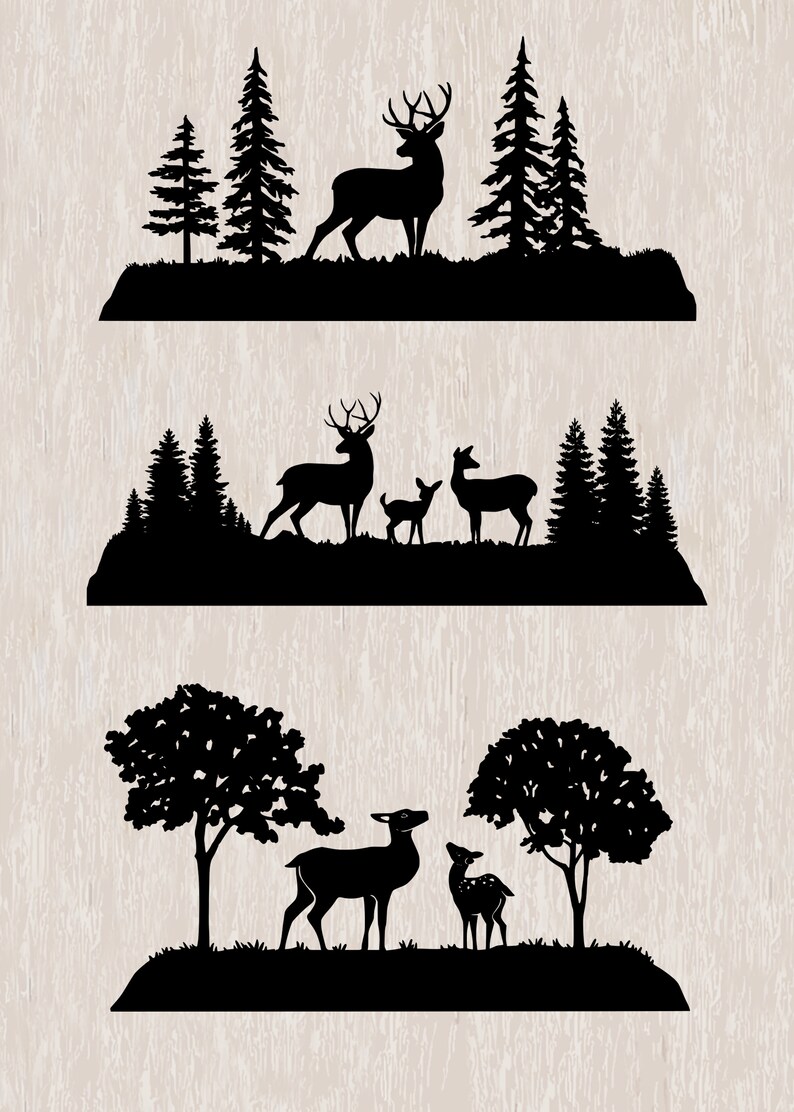 Deer Bundle SVG, Deer Scene Svg, Dear Head SVG, Buck Svg, Lasercut ...