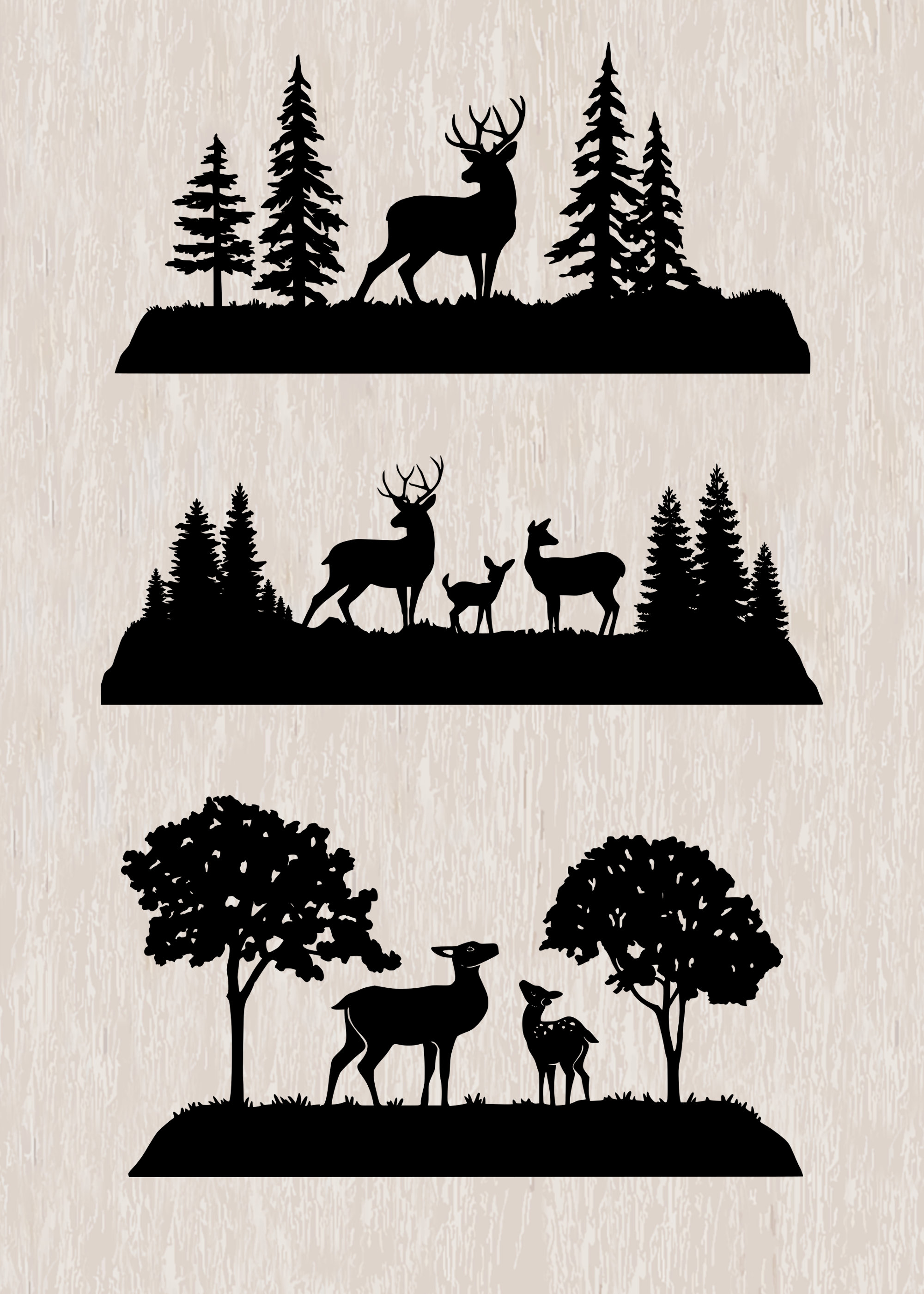 Deer Bundle SVG, Deer Scene Svg, Dear Head SVG, Buck Svg, Lasercut ...