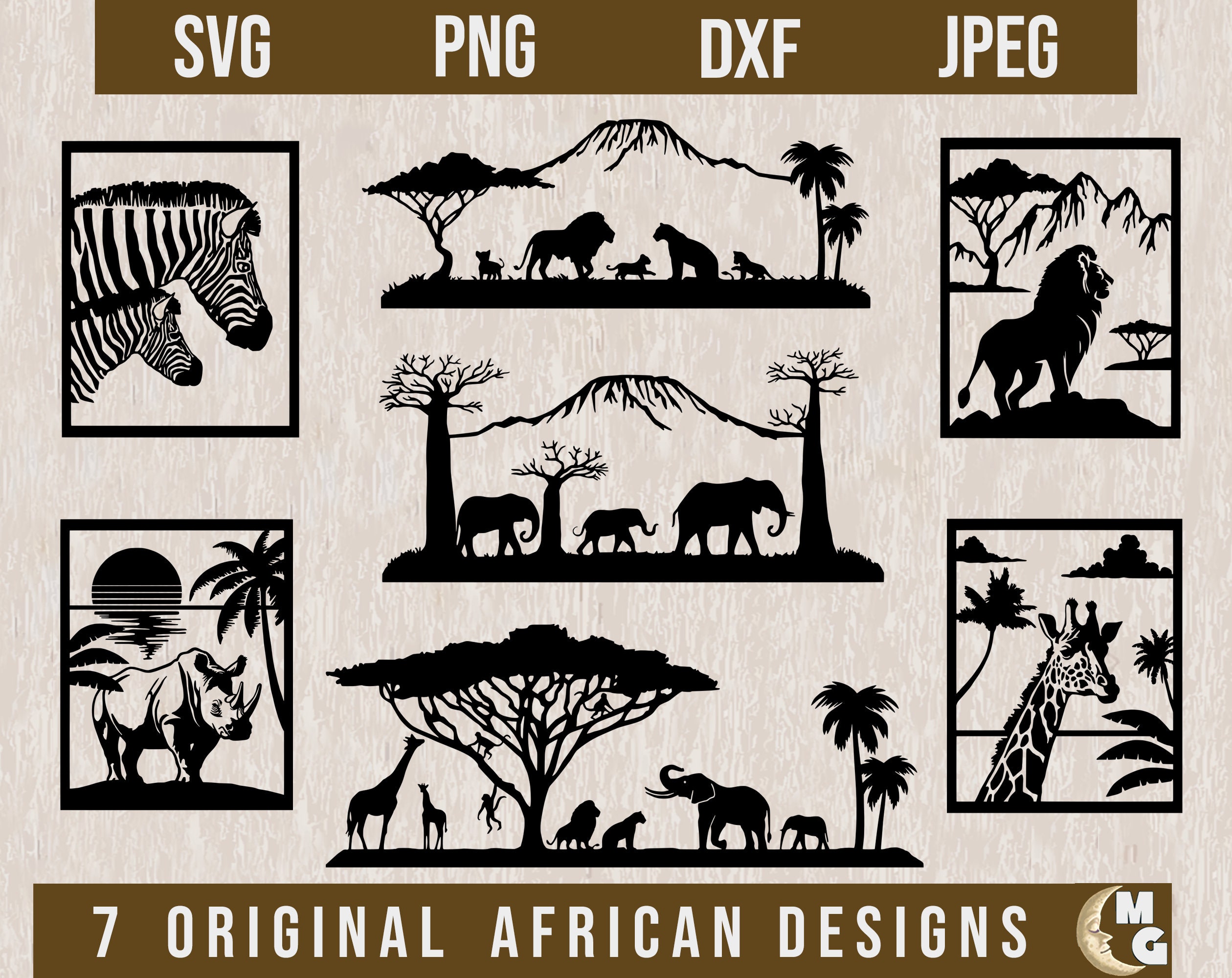African Animal SVG Bundle African Scene Clipartelephant Svg - Etsy