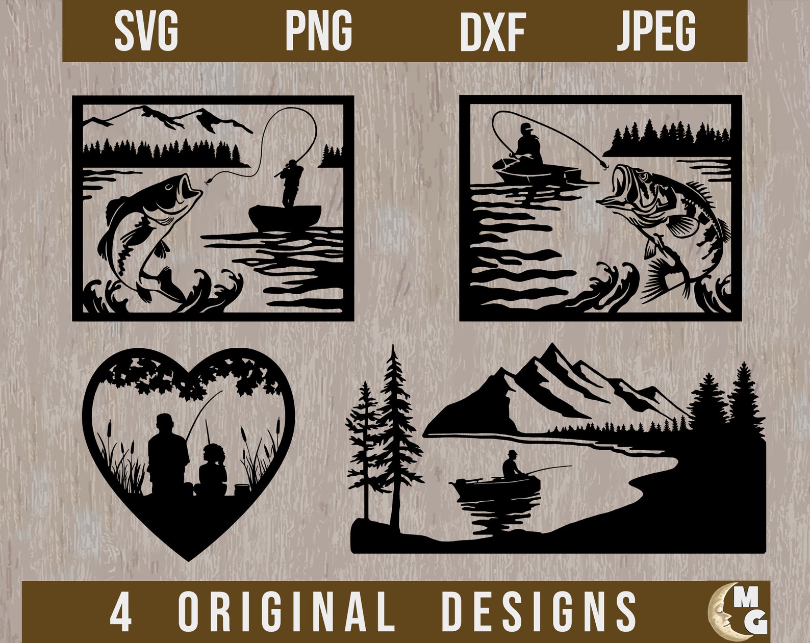 Fishing SVG Bundle Fisherman SVG Lasercut Files Bass Svg - Etsy