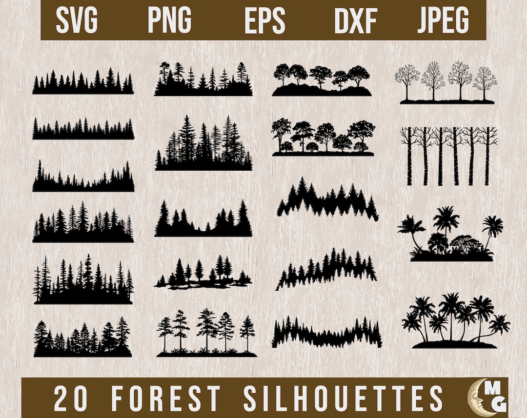 Forest SVG Bundle, Landscape SVG, Forest Silhouette, Laser Cut Files ...