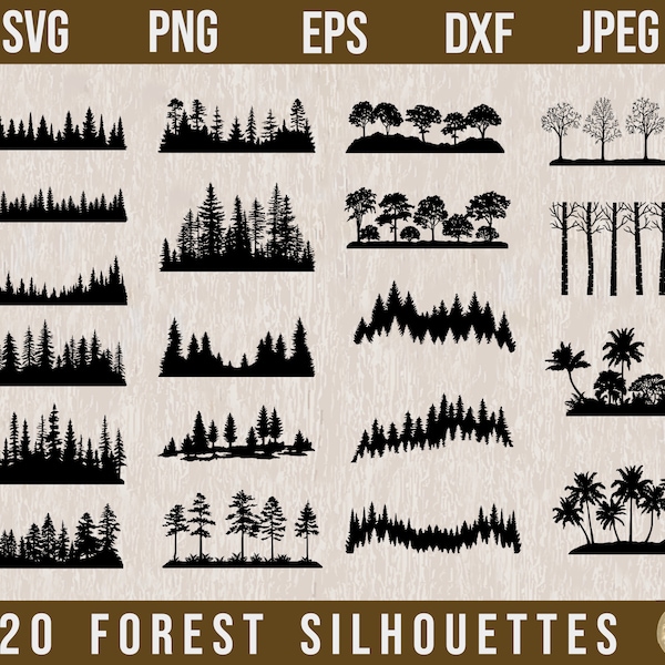 Tree Line Svg - Etsy