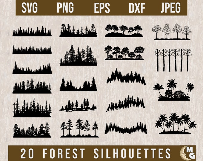 Forest SVG Bundle, Landscape SVG, Forest Silhouette, Laser Cut Files ...