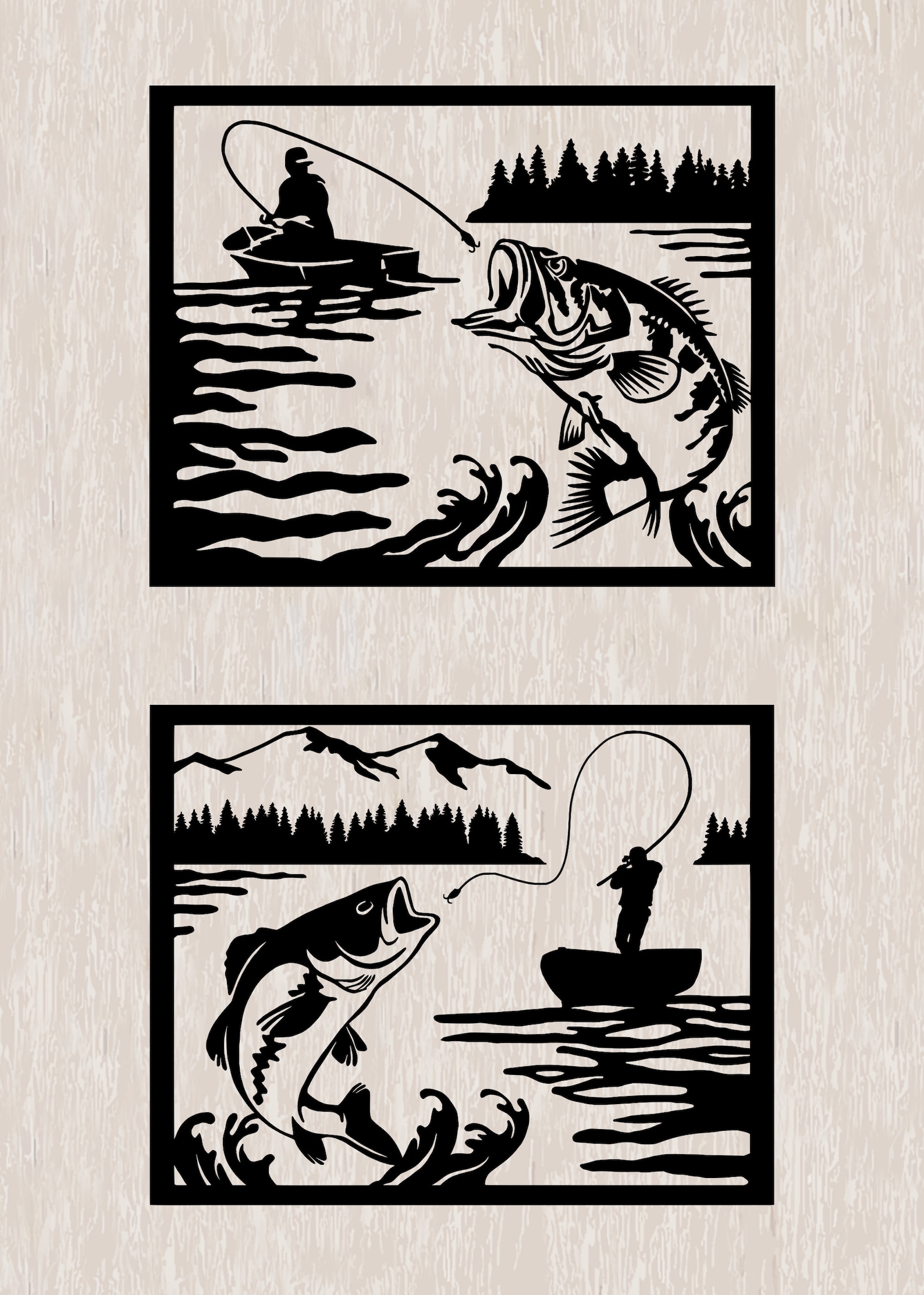 Fishing SVG Bundle, Fisherman SVG, Lasercut Files, Bass Svg, Trout Svg ...