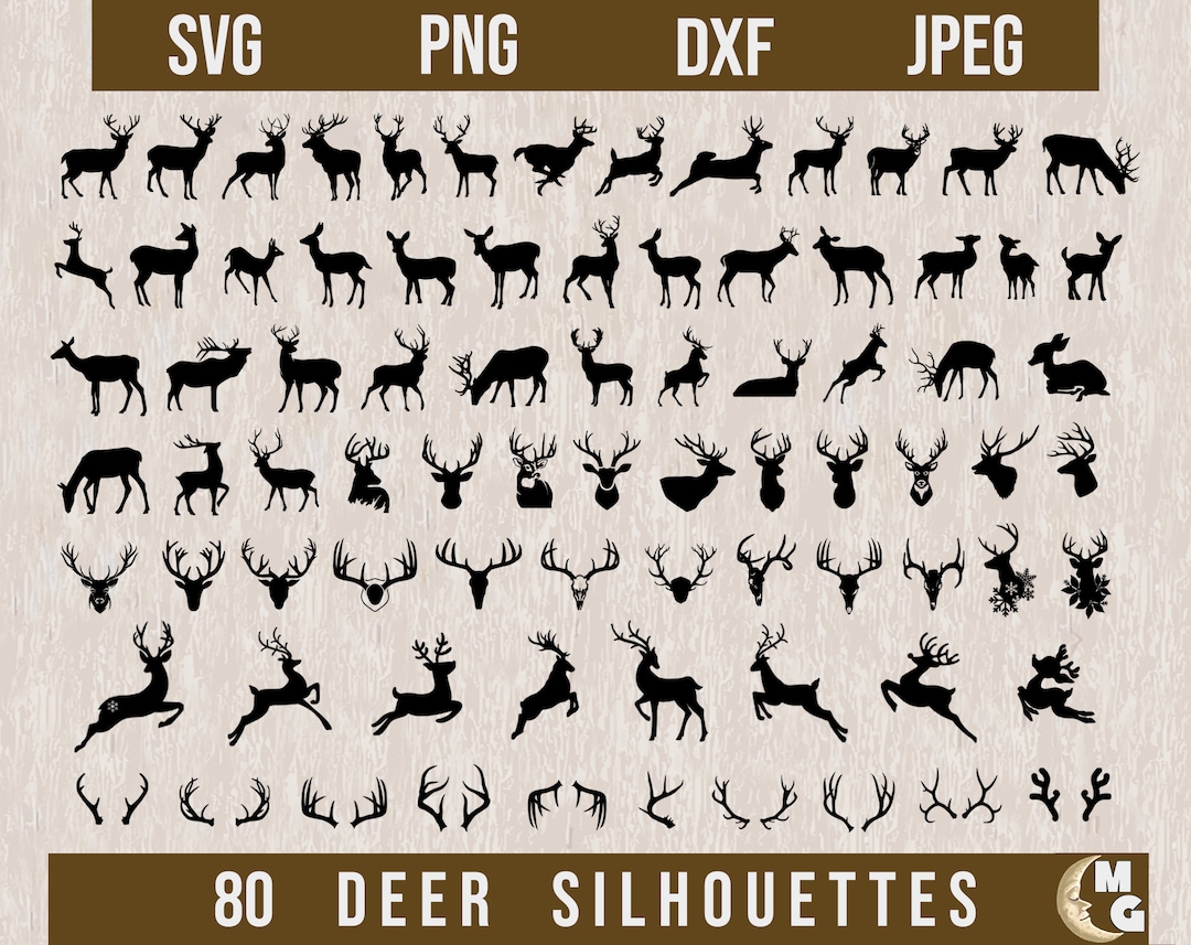 80 Deer SVG Bundle, Deer Hunting SVG, Deer Png, Deer Vector, Deer Cut ...