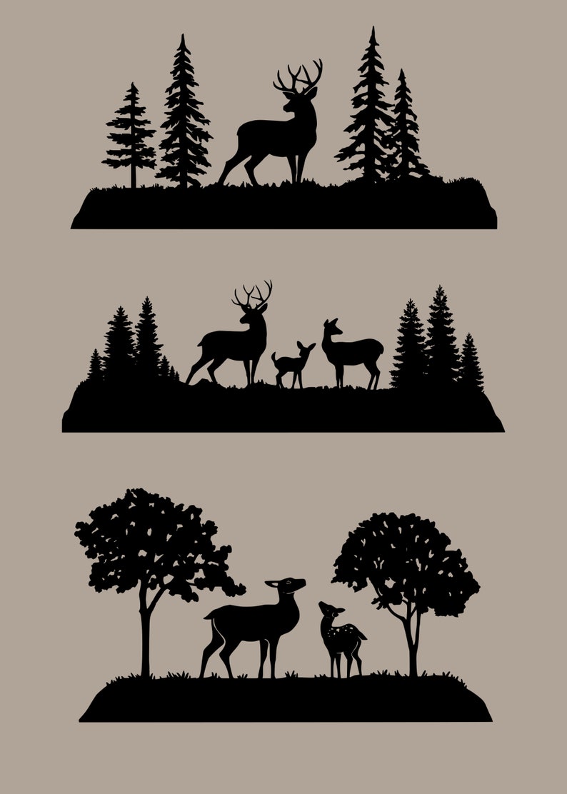 Deer Bundle SVG Deer Scene Svg Dear Head SVG Buck Svg - Etsy