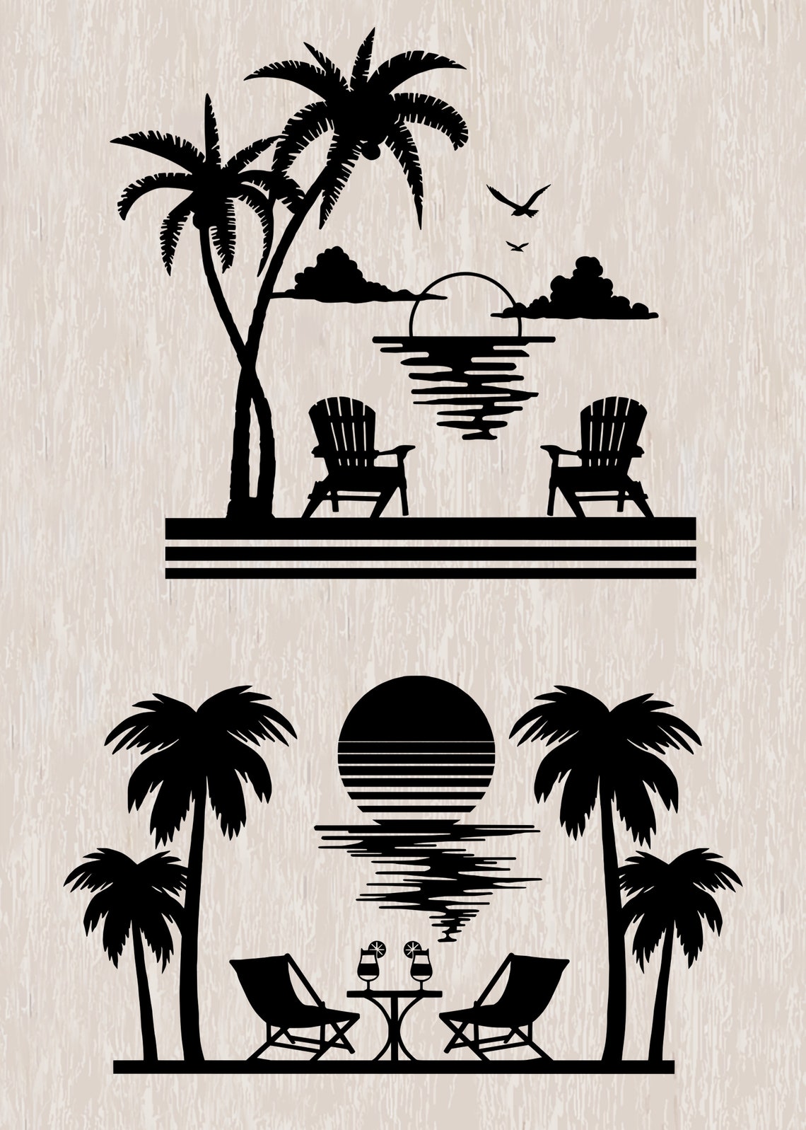 Tropical Beach SVG Bundle Palm Tree SVG Flamingo Png Sunset - Etsy