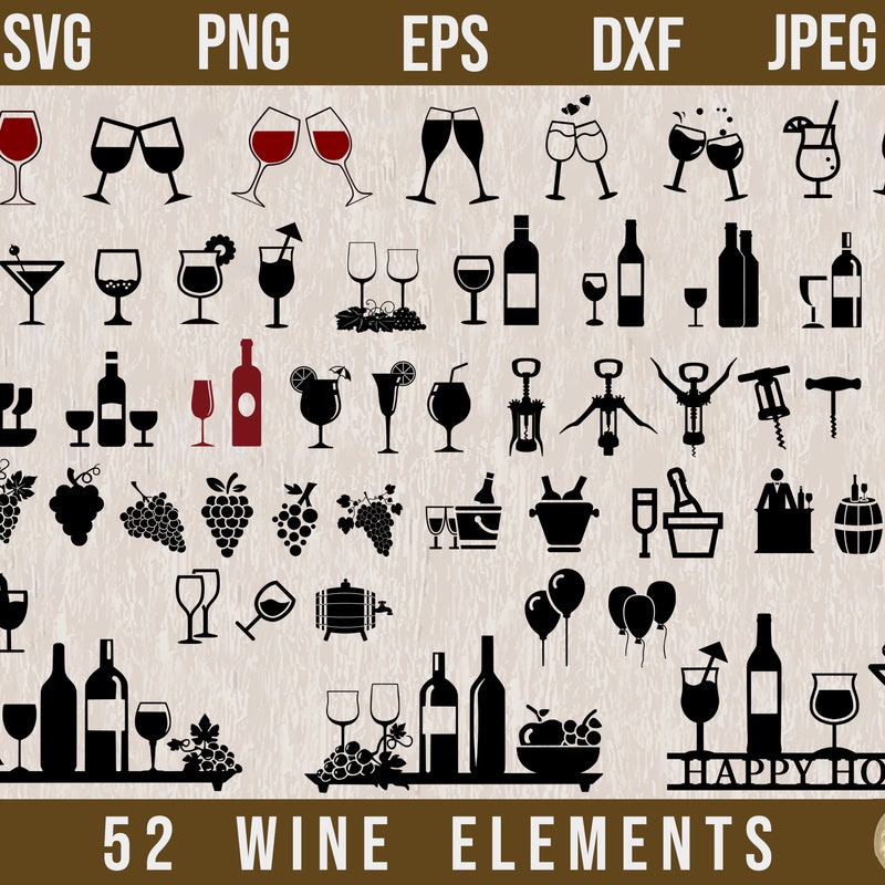 Wine Svg Files - Etsy