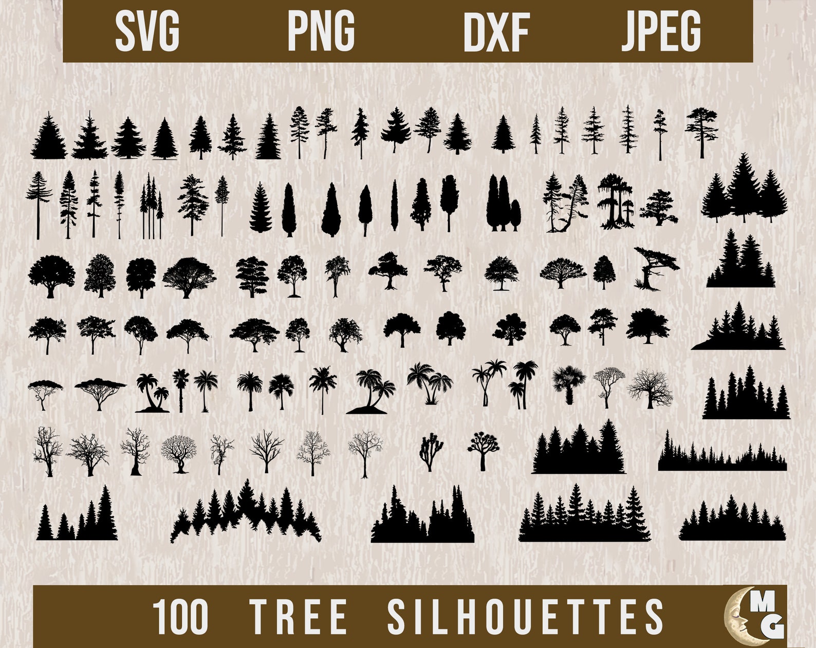 Tree SVG Bundle Tree Silhouette Svg Tree SVG Trees - Etsy UK