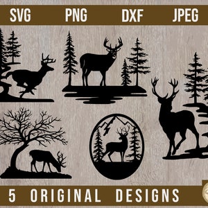 Deer Bundle SVG Buck SVG Deer SVG Files Deer Scene Svg - Etsy