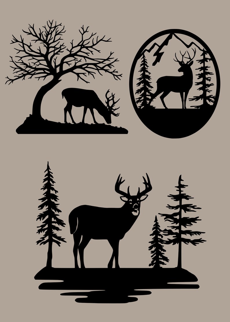Deer Bundle SVG Buck SVG Deer SVG Files Deer Scene Svg - Etsy Canada